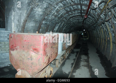 The coal mine underground tunnels. Guido mining plant Stock Photo - Alamy