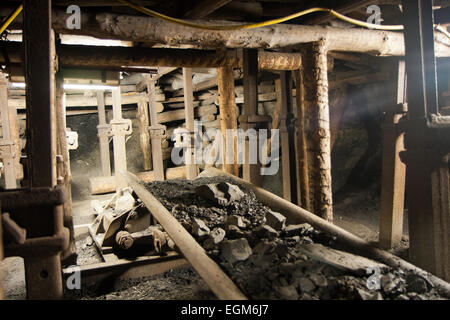 The coal mine underground tunnels. Guido mining plant Stock Photo - Alamy