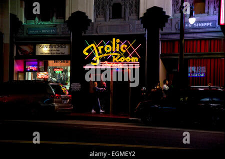 Neon sign of Frolic Room in Los angeles California on Hollywood Blvd ...