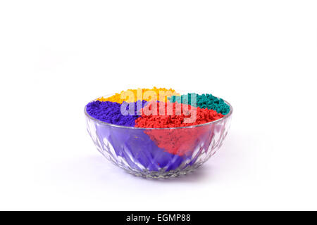 Colorful gulaal in the bowl Stock Photo - Alamy