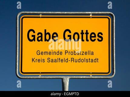 city sign lettering Gabe Gottes (gift of the gods), Probstzella ...