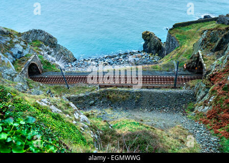 Train Tracks on the Greystones to Bray railway line Ireland Stock Photo ...