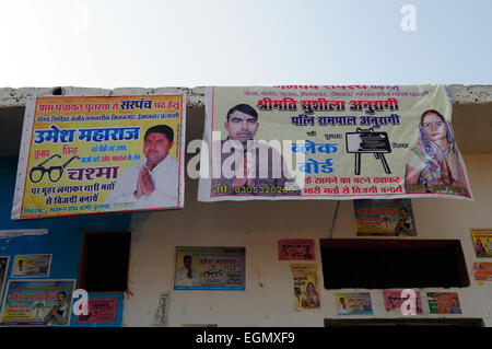 Local election posters in an Indian tribal village Madhya Pradesh India ...