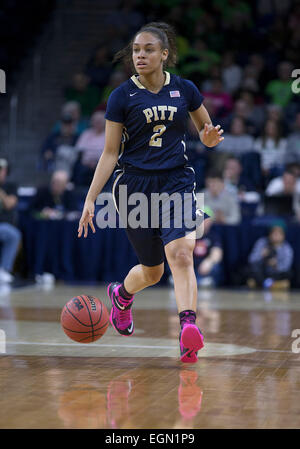 Indiana, USA. 26th February, 2015. Pittsburgh guard Brianna Kiesel (3 ...