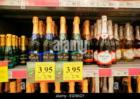 Riga Latvia. Rimi hypermarket north city centre store. Supermarket ...