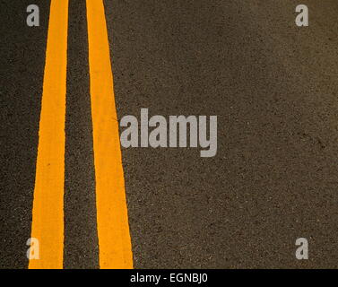 Road Marking - Double Yellow Lines Stock Photo - Alamy