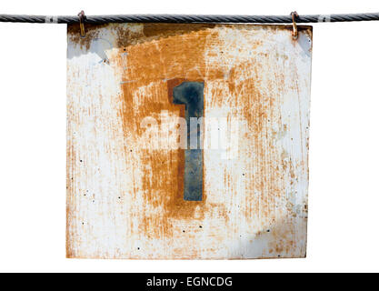 Rusty Number One Stock Photo - Alamy