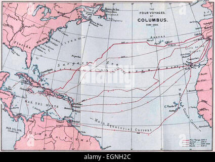 The Four Voyages of Christopher Columbus, 1492 to 1503. From the book ...