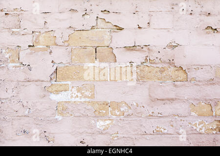 Broken battered wall with stucco and bricks in classic blue. Beautiful ...
