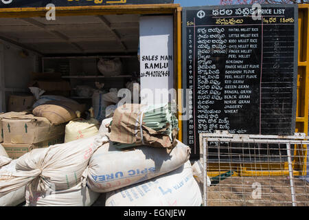 Organic Food Truck containing various types of Millets Stock Photo - Alamy