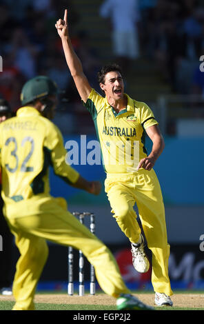 Mitchell Starc of Australia celebrates during the Dettol Series 2nd ODI ...