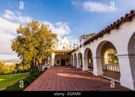 The Junipero Serra Museum building viewed in the morning. Presidio Park ...
