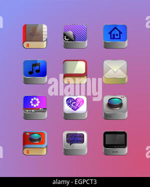 Detailed icons for smartphone Stock Photo - Alamy