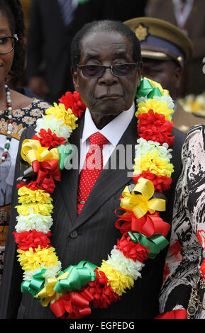 Victoria Falls, Zimbabwe. 28th February, 2015. Zimbabwean President ...