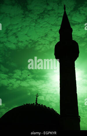 Islamic concept photo in square format. Silhouette of a muslim man ...