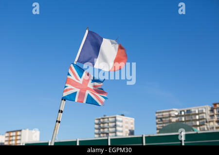 The Flags of the United Kingdom and France. The British Union Jack and ...