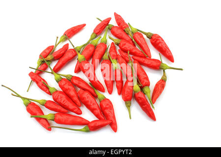 small red hot chillies in white background Stock Photo - Alamy