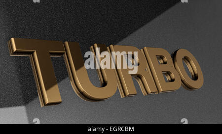 TURBO sign, label, badge, emblem or design element on car paint Stock ...