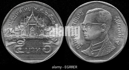 Five baht coin, Thailand currency isolated on white background Stock ...