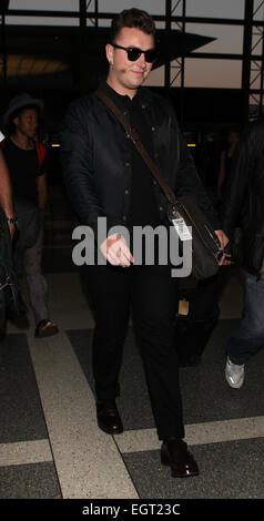 Sam Smith at Los Angeles International Airport (LAX) Featuring: Sam ...