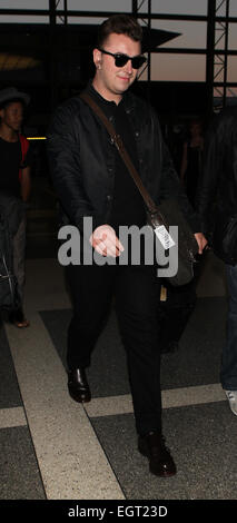 Sam Smith at Los Angeles International Airport (LAX) Featuring: Sam ...