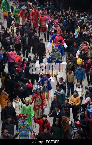 Miluo, China's Hunan Province. 2nd Mar, 2015. Children perform ...