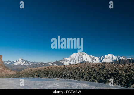 Mount Cook, left, and Mount Dampier, Southern Alps, West Coast, South ...