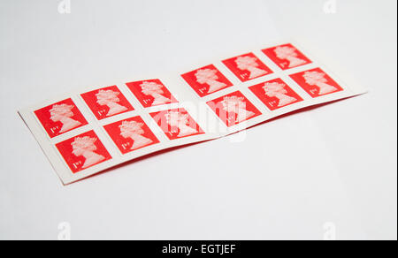 Book of self-adhesive UK first class postage stamps Stock Photo - Alamy