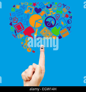 Online Communication Speech Bubble Icon Concept Stock Photo - Alamy