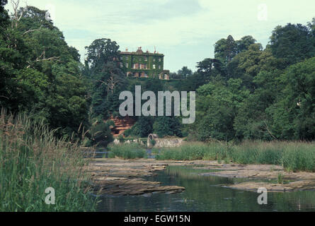 Caves above river Eden at Corby Castle Cumbria England UK Stock Photo ...
