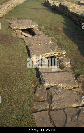 Roman drains, in the Roman fort of Vindolanda, near Hadrian's Wall ...