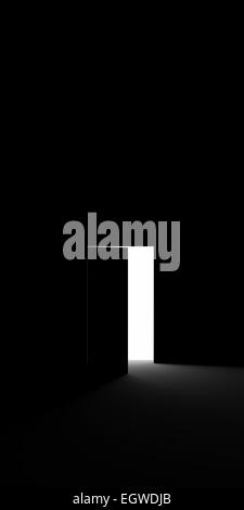 white door into darkness Stock Photo - Alamy
