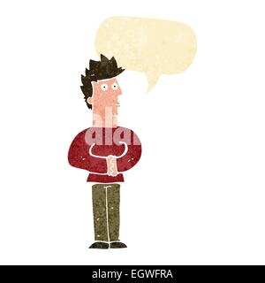 cartoon nervous man with speech bubble Stock Vector Image & Art - Alamy