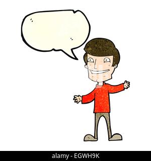 cartoon grinning man with speech bubble Stock Vector Image & Art - Alamy