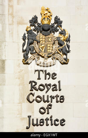 Royal Courts of Justice coat of arms and crest the Strand London Stock ...