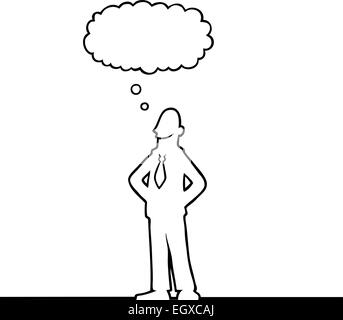 Thinking man standing silhouette Pensive person side view icon set grey ...