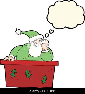cartoon bored santa claus with thought bubble Stock Vector Image & Art ...