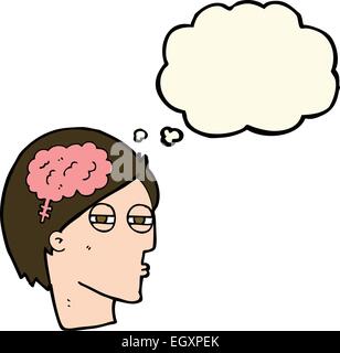 cartoon man thinking carefully with thought bubble Stock Vector Image ...