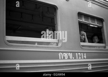 People looking through open train window, Sri Lanka Stock Photo - Alamy