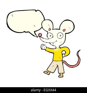 cartoon waving mouse with speech bubble Stock Vector Image & Art - Alamy