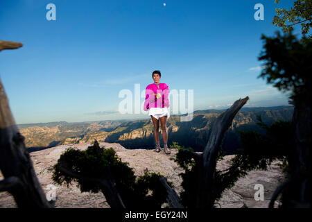 A world class Raramuri runner poses for a picture in Cooper Canyon ...