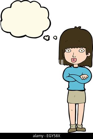 cartoon impatient woman with thought bubble Stock Vector Image & Art ...