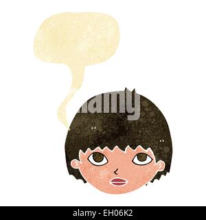 cartoon girl staring with speech bubble Stock Vector Image & Art - Alamy