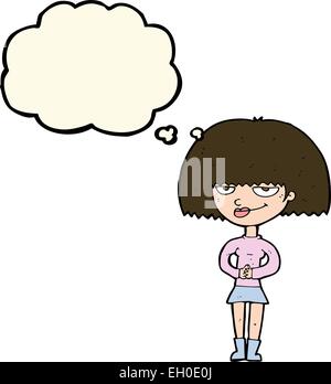 cartoon sly woman with thought bubble Stock Vector Image & Art - Alamy