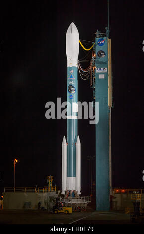 The Delta II rocket with NASA’s SMAP observatory is ready for launch at Vandenberg Air Force ...