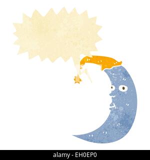 sleepy moon cartoon with speech bubble Stock Vector Image & Art - Alamy