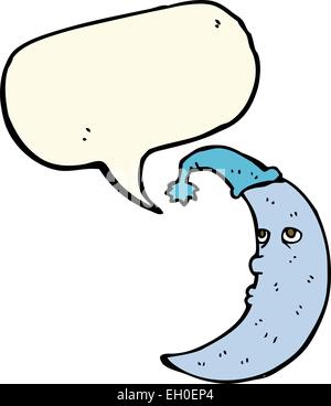 sleepy moon cartoon with speech bubble Stock Vector Image & Art - Alamy