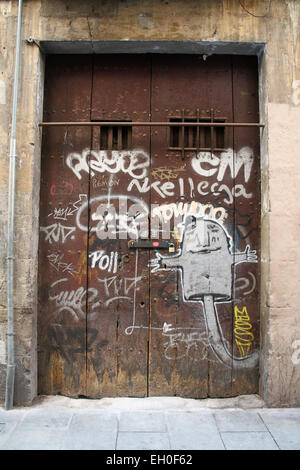 Graffiti on wooden bars Stock Photo - Alamy