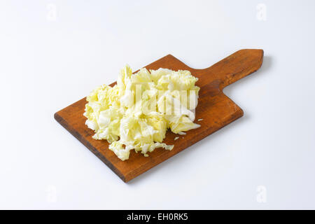 Chopped Chinese cabbage on cutting board Stock Photo - Alamy