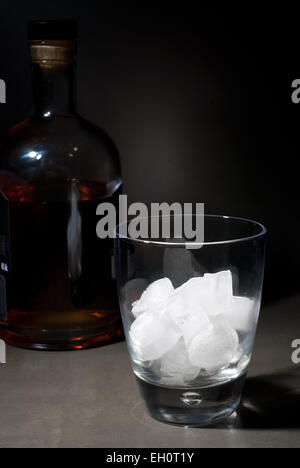 Empty rocks glass with ice-cubes, isolated on white background Stock ...